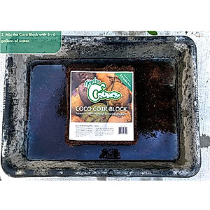 Hydro Crunch CB801 Coco Coir 2.5 Cubic Ft Block of Soiless Growing Media, Brown