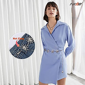 SUOSDEY Western Chain Belts for Women Cowgirl Concho Country Turquoise Belts Metal Adjustable Vintage Silver Belt