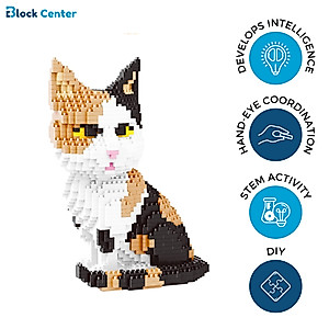 BLOCK CENTER Dachshund Dog 2024 Edition 3D Puzzle 2100 Pieces Building Blocks Set - Mini Block Gift Kit for Kids and Adults (Calico)