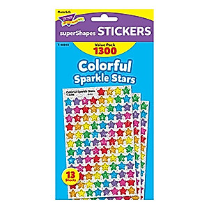 TREND enterprises, Inc. T-46910 Colorful Sparkle Stars superShapes Value Pack, 1300/Pack