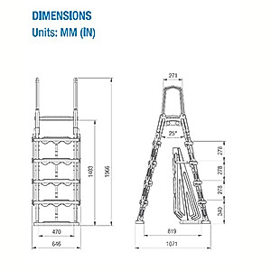 Aqua Select White Flip-Up A-Frame Ladder for Above Ground Swimming Pools 48-54" H
