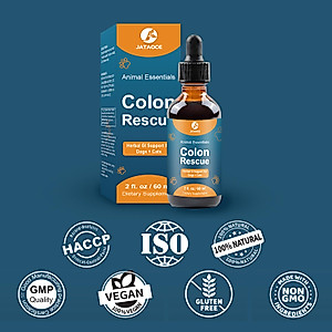 Colon Rescue Herbal Support for Dogs & Cats,100% Organic Grade Herbs, Healthy Gastrointestinal Tract,Constipation & Diarrhea and Gas Home Remedy,Digestive Gut Flora Herbal Formula for Dogs & Cats