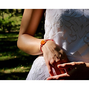 Unisex Bracelet with Unpolished Baltic Amber Stone, Handmade Gemstone Jewelry, Adjustable, wrist size 5.9-8.7 in