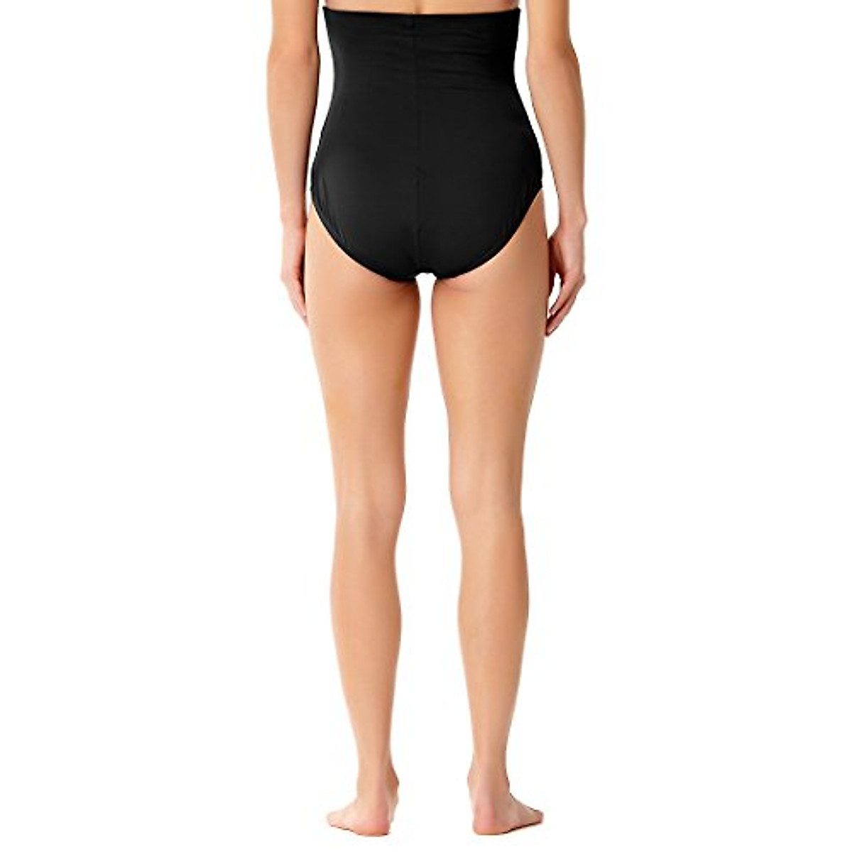 Anne Cole womens Color Blast Solids Super High Waist Shape Control Bikini Bottoms, Black, Small US