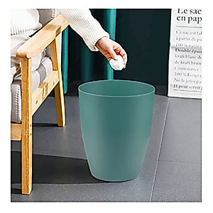 Gereen 2 Gallon Small Trash Can,Oval Small Trash Bin Wastebasket for Bathroom Bedroom Kitchen Countertop Under Sink (2 Pack, Blue+Green)