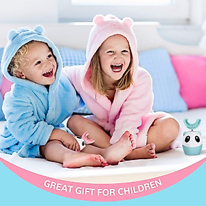 2 Pieces Kids U Shaped Electric Toothbrush, Ultrasonic Automatic Whitening Massage Toothbrush U-Type Cartoon Modeling Toothbrush with 4 Brush Heads for Sensitive Teeth Child 2-7 (Panda Style)