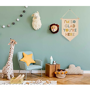 I'm So Glad You're Here-Classroom Decor-Inclusive Classroom Decor-Welcome Gift-Teacher Gift-Canvas Hanging Pennant Flag Banner Wall Sign Decor Gift-Birthday Christmas Gift