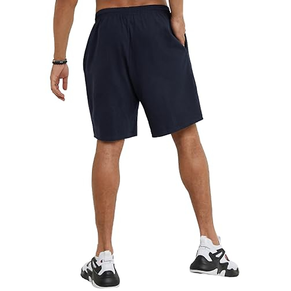 Champion Men's Graphic Jersey Short, Navy, Medium