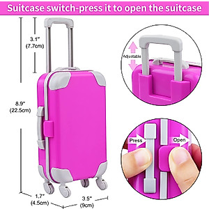 ZITA ELEMENT 24 Pcs 18 Inch American Doll Accessories Clothes and Suitcase Set Including 18 Inch Doll Clothes Suitcase Backpack and Other Travel Set