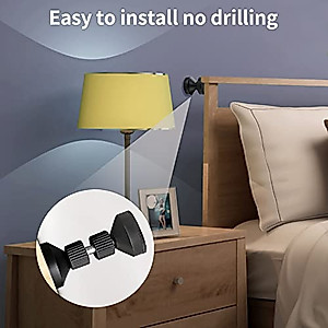 TOPHOME 2PCS Adjustable Bed Frame Anti-Shake Tool Adjustable Threaded Headboard Stoppers Fixer Antishake Telescopic Support Stabilizer for Room Wall, Beds, Cabinets, Sofa(42-47mm,Black)