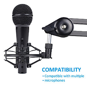SUNMON Mic Shock Mount Holder for Diameter 28mm-31mm Dynamic Microphone to Reduces Vibration and Shock Noise, Suitable for AT2005-USB, XM1800S, E835 Mic