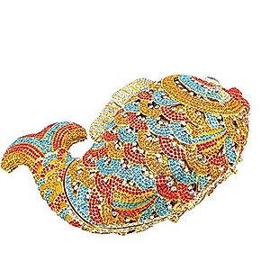DEBIMY Cute Mini Fish Evening Clutch Glittering Rhinestones Crystal Purse Ladies Party Wedding Cocktail Evening Bag Handbag, Colorful