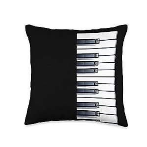 Obeezon Classic Keys for Piano Girls and Music Lovers Gift Throw Pillow, 16x16, Multicolor
