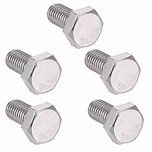 L-A M10 Hex Bolt M10-1.5 x 20mm UNC Hex Head Screw Bolts A2-70(304) Stainless Steel Fully Threaded Hex Tap Bolts (5 Pcs)