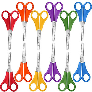 Kids Scissors Bulk of 12-Pack, Taotree 5" Kid Scissors for School Supplies, Kids Safety Scissors Art Craft Supplies, Small Scissors, Blunt Tip Scissor for Child Student Classroom Scrapbook Supplies