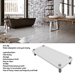 jerss Diatomaceous Earth Sink Tray Hotel for Organizer with Bathroom Washing Table Riser for Holder for Cup for Holder Diatomaceous Earth Under Sink Organizers (White)