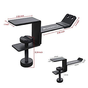 Headphone Headset Stand Holder, 6amLifestyle Universal Metal Gaming Headphones Hanger Mount Under Desk Hook Clip with Adjustable Clamp for All Headsets, Black（Patented）