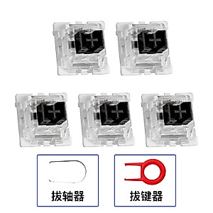Chuangquan Mechanicla Keyboard Switch, Outemu Black Switches, Cherry MX Equivalent, Pluggable and Replaceable, DIY Keyboard, with Keycap and Switch Puller, for Mechanical Gaming Keyboard (10 pcs)