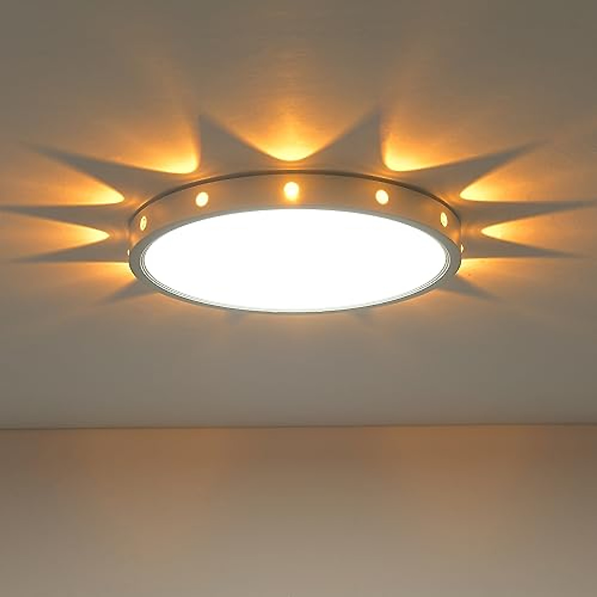 Anmaice Flush Mount led Ceiling Light Fixture 3000K/4000K/5000K Selectable,Modern Ceiling Lights for Bedroom Children's Kids Dining Room Kitchen Round White