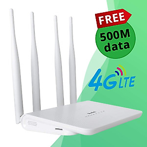 Dionlink 4G LTE CPE Unlocked 4G Wireless WiFi Router with SIM Card Slot-300Mbps WiFi Hotspot Router，Support T-Mobile and ATT (4 Antenna)