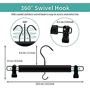 Perfecasa True Black Wooden Hanger Bundle: 30-Piece Set for Skirts, Slacks & Fine Clothes