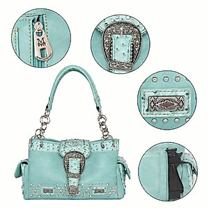 Montana West Buckle Collection Concealed Carry Purses Satchel Bag Western Purses for Women MW1088G-8085TQ