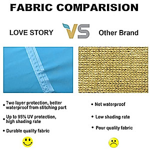 LOVE STORY Waterproof 10'×13' Rectangle Dark Grey Sun Shade Sail Canopy UV Resistant for Outdoor Patio Garden Backyard