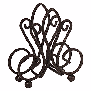 Spectrum Diversified Patrice Vertical Countertops, Dining Table & Kitchen Décor, Stylish Upright Napkin Holder, Small, Hammered Bronze