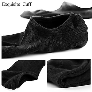 Mottee&Zconia No Show Socks Men Low Cut Ankle Short Socks for Men Black Casual Anti-slid Socks with Non Slip Grip for Men Size8-11