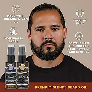 Suavecito Premium Blends Beard Oil - Leave-In Beard Conditioner For Softening Hair, Hydrating Skin, Eliminating Beard Dandruff, Healthy Beard Growth - Rum Cask Fragrance - 1 oz