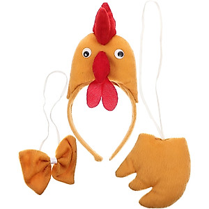 NOLITOY 1 Set Chicken Hair Hoop with Bow Tie, Chicken Cosplay Costume Accessories for Halloween