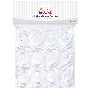 Amscan Highly Durable Tablecover Clips, One Size, Clear