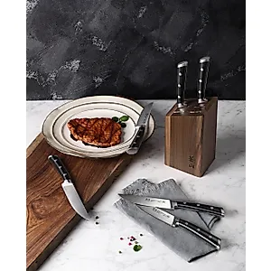 Cangshan TS Series 1022261 Swedish 14C28N Steel Forged 6-Piece Steak Knife Block Set, Walnut