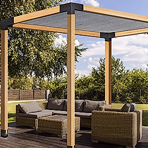 Pergola Brackets 4x4 Pergola Kit – Stainless Steel 3-Way Pergola Bracket DIY Kit Corner Bracket Kit for 4x4 Wooden Beams for Gazebos, Patio Pergolas, Sheds, Black Finish (4 Pack)