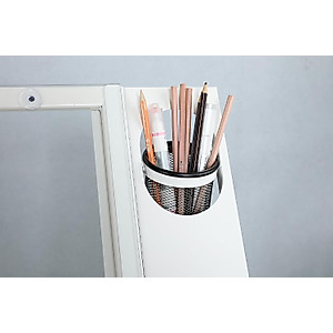 Seed Spring Adjustable Tempered Glass Drafting Printing Table, Modern Design Drafting Table Desk with Chair, Solid Construction, White Printing Desk with Storage Space for Home Office School