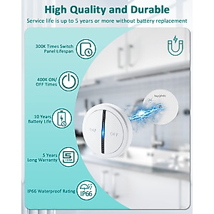 HAPYTHDA Garbage Disposal Wireless Switch Kit, Remote Control Outlet, No Drilling On Sink Top, Wireless Switch Button Kit for Waste Disposal, 15A/1500W with 4000V Anti-Surge, 500 Feet RF Range