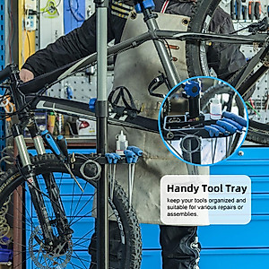 ROCKBROS Bike Repair Stand Bicycle Maintenance Rack Bike Stand for Maintenance Height Adjustable Foldable Bike Repair Mechanic Stand with Tool Tray for Mountain Road Bikes