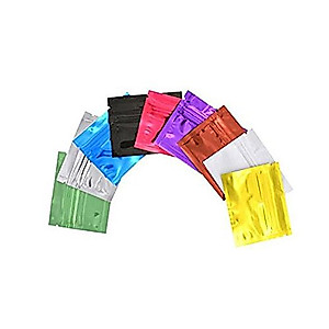 100pcs Colorful Self Sealing Vacuum Aluminum Foil Packaging Bags Mylar Packing Pouch Heat Sealing Food Grade Storage Bags Pouches