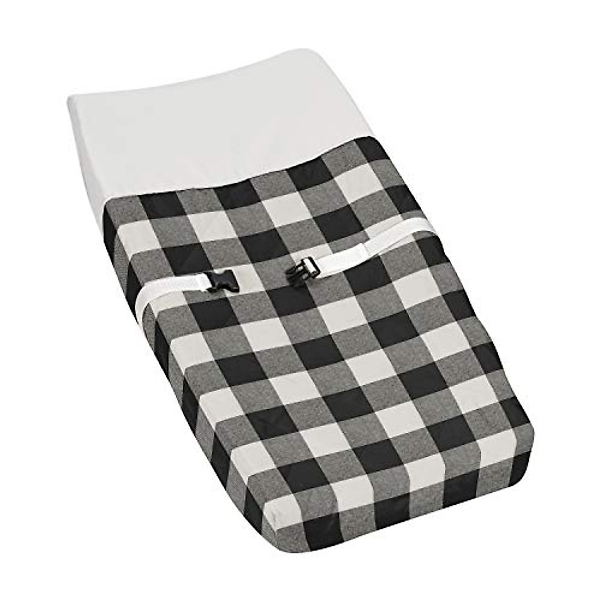 Sweet Jojo Designs Black and White Rustic Farmhouse Woodland Flannel Unisex Boy or Girl Baby Changing Pad Cover for Buffalo Plaid Check Collection - Country Lumberjack
