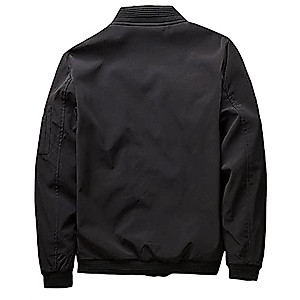 sandbank Men's Slim Fit Lightweight Softshell Flight Bomber Jacket Coat (US XS, Black #2)
