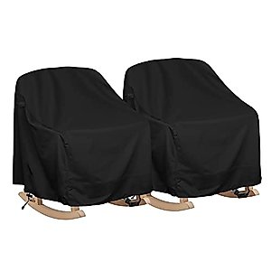 Patio Rocking Chair Cover 2 Pack, Fits (27.5"W x 32.5"D x 43"H) Lawn Patio Chairs, 420D Tear-Resistant, UV Resistant, Waterproof for Furniture Covers