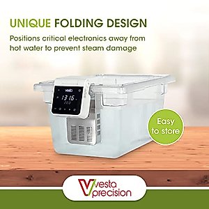 Imersa Elite Sous Vide Cooker with Unique Folding Design | Powerful Pump Immersion Circulator | App Enabled with Big Display | by Vesta Precision