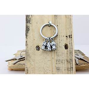 TROIKA THREE MONKEYS – KR17-18/MA – Keyring – emoji monkey – 3 monkeys – See no evil, hear no evil, speak no evil. – keychain, key chain – cast metal– matt – chrome plated – silver – TROIKA-original