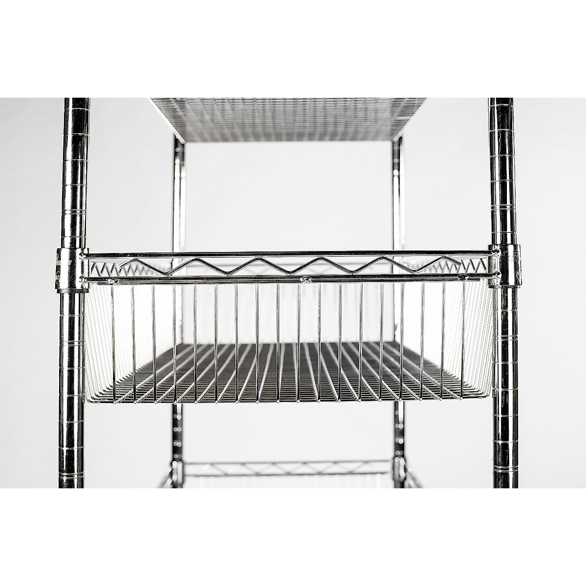 Omega 18" Deep x 24" Wide x 63" High 4 Tier Stationary Chrome Basket Unit