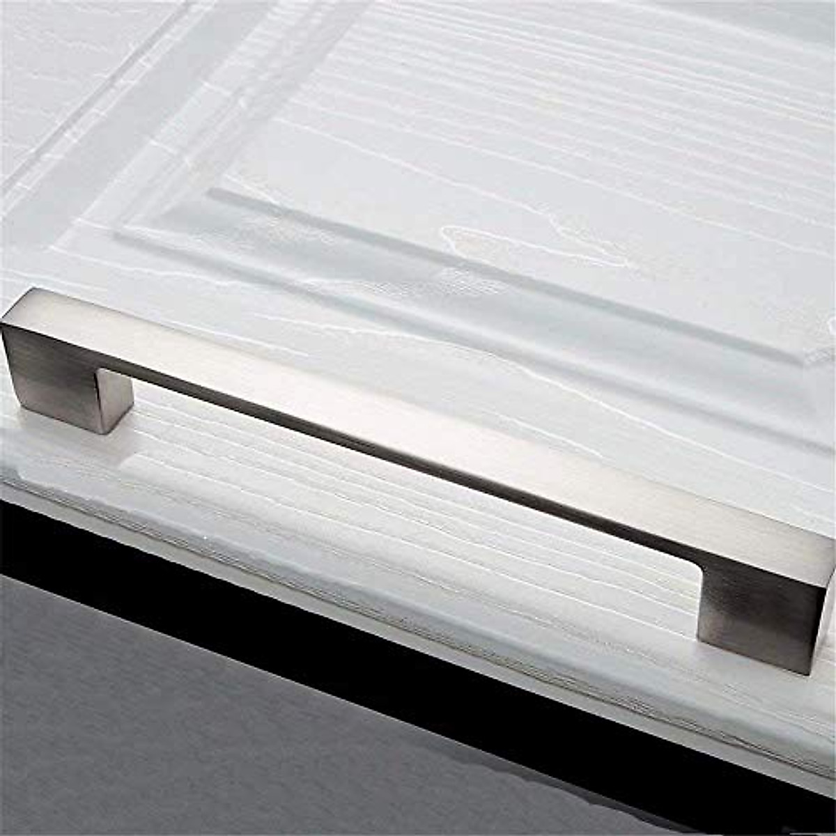 LMZJLU 10-Pack Cabinet Drawer Pulls Bathroom Cabinet Hardware Drawer Pulls Brushed Nickel Kitchen Hardware for Cabinet Bar Handle Pull - 128mm/ 5.04'' Hole Centers