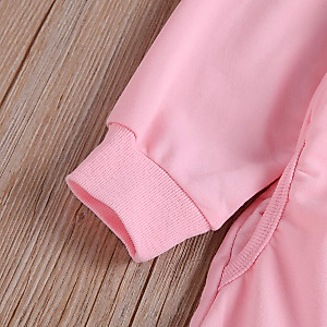 CM C&M WODRO Toddler Girls Clothes Winter Warm Long Sleeve Tops+Long Pants Set (Pink, 3-4 Years(110))