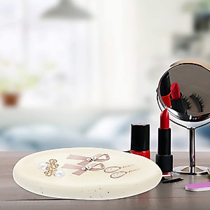 Zerodeko Ceramic Jewelry Display Tray Small Jewelry Dish Desktop Adorn Pasta Plates Ceramic Salad Plates Ring Stand Jewelry Holder Ring Holder Ceramics Lipstick Plate Dining Table