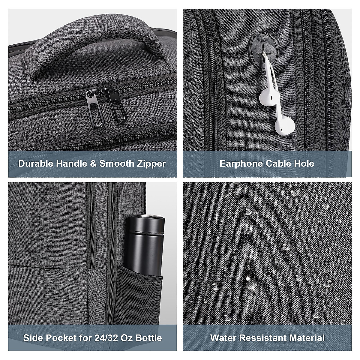 BERTASCHE Travel Backpack For Men, Large Carry On Backpack Fits 17.3 Inch Laptop Airline Approved Weekender Suitcase Bag for College Work Camping, Black