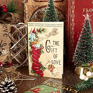 AnyDesign 40 Pack Retro Christmas Greeting Cards Vintage Xmas Cards with Envelopes Stickers Santa Claus Snowman Blank Note Cards for All Occasions New Year Gift Giving, 10 Design, 4 x 6 Inch