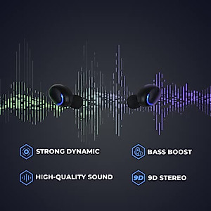 XBEING F9 Wireless Earbuds, TWS HiFi True Wireless Bluetooth 5.0 Earphones, in-Ear Noise Cancelling Headphones with Mic, Smart Power Display, 1200mAh Battery Case with 60 Hours Playtime